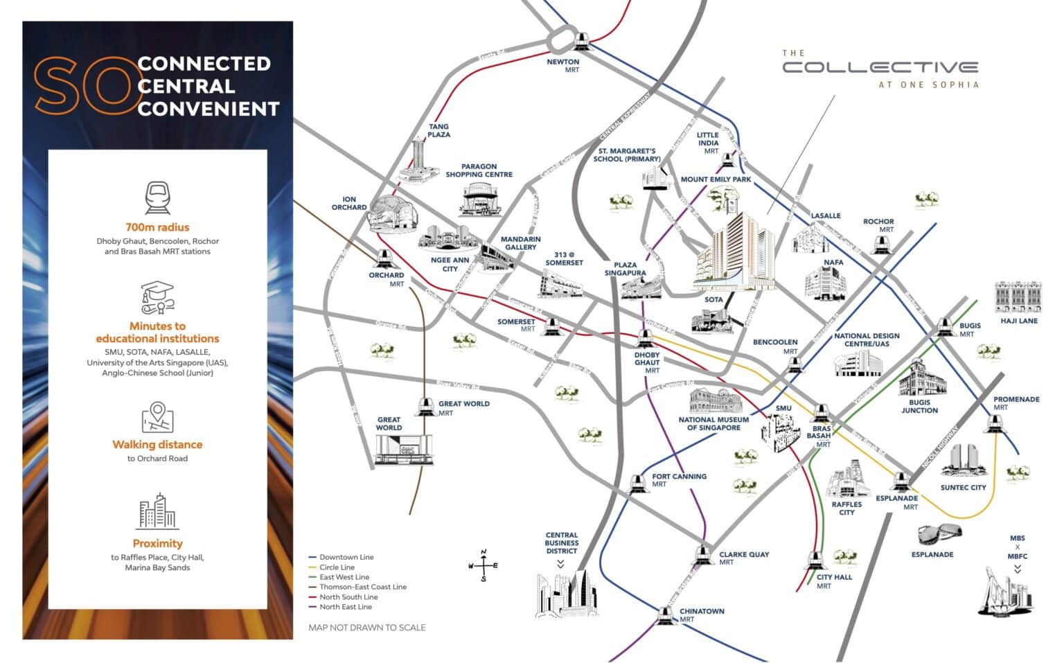 The Collective at One Sophia™ – Location Map